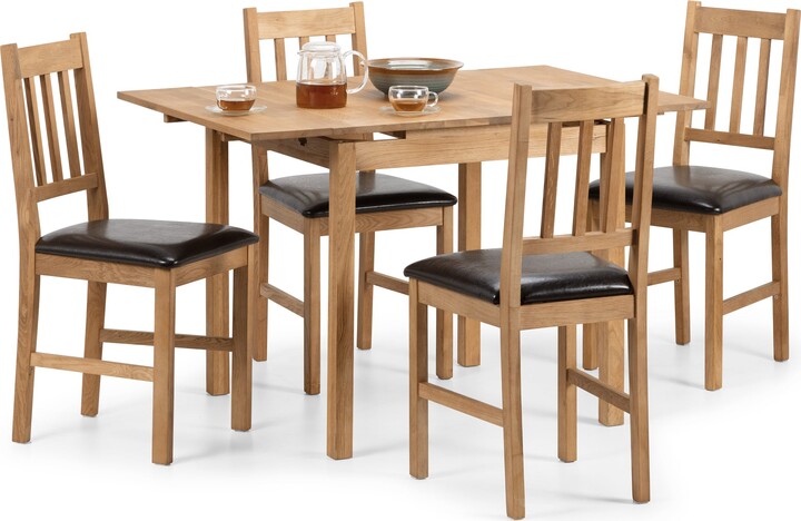 Dunelm Coxmoor Square Extendable Dining Table with 4 Chairs, Solid Oak Oak (Brown) - ShopStyle
