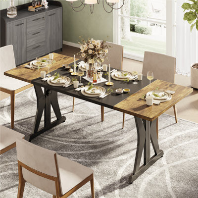 Domyhome 70.87'' Rectangle Dining Table For 6-8 People, Wooden Computer ...