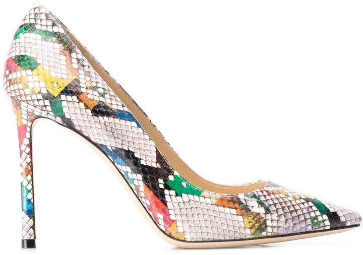 Jimmy Choo Romy 100mm snakeskin-effect pumps - ShopStyle