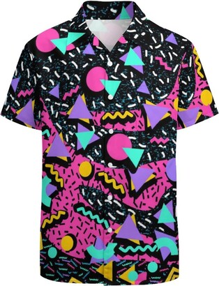 BONLOR 80s Shirts for Men 90s Shirts 80s 90s Hawaiian Shirt Funny Summer 90s Party Shirt Retro ...