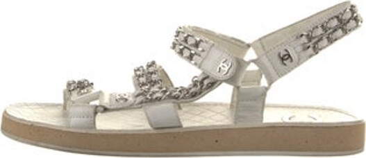 Chanel 2022 Interlocking CC Logo Slingback Sandals - ShopStyle