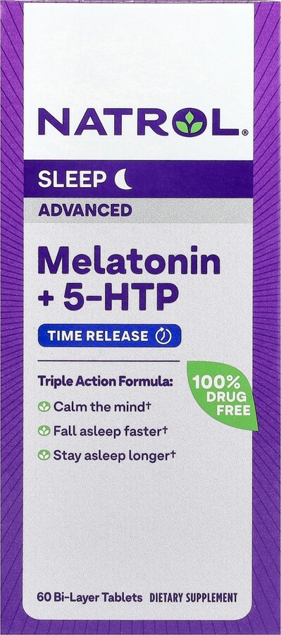 Natrol Melatonin + 5-htp Sleep Advanced - 60 Bi-Layer Tablets ...