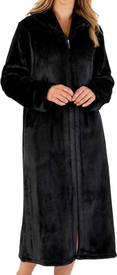 Slenderella Ladies Fleece Zip Robe HC4340 Black 2XL - ShopStyle