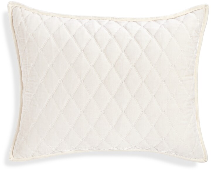 Martha Stewart Collection Diamond Tufted Velvet Quilted Sham, King ...