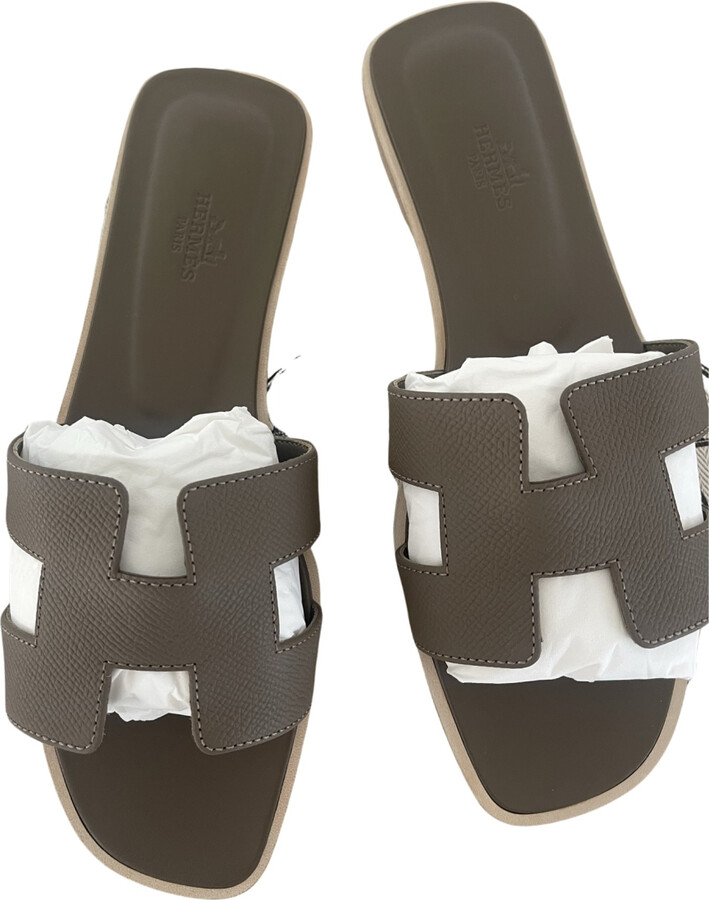 Hermes Oran leather sandal - ShopStyle