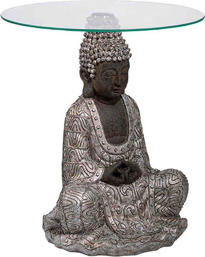 Madison & Mayfair Sitting Buddha Table with Glass Top - ShopStyle