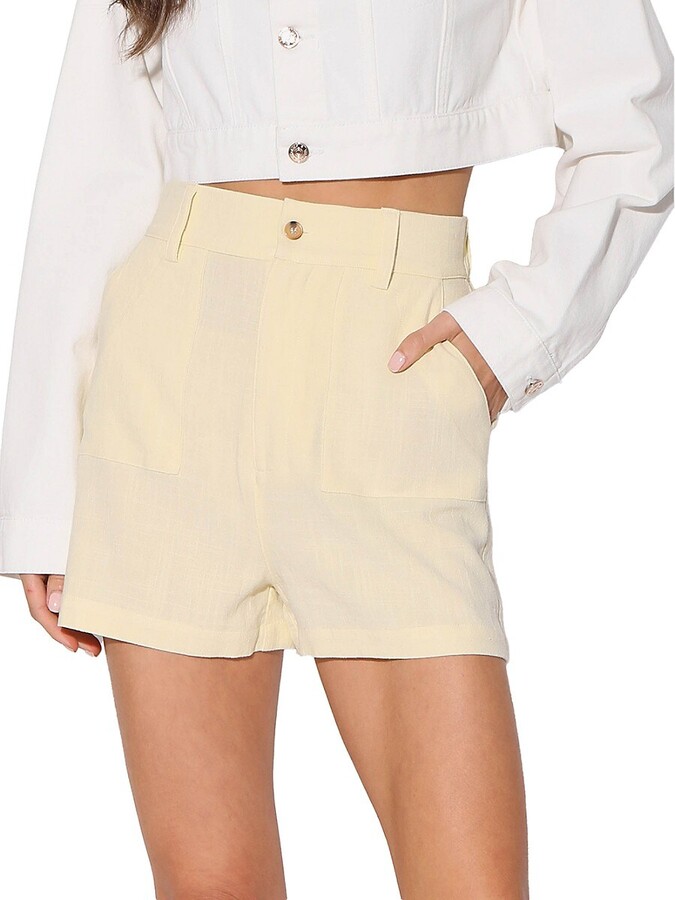 Walter Baker Lemonade Everly Linen Blend Shorts - ShopStyle