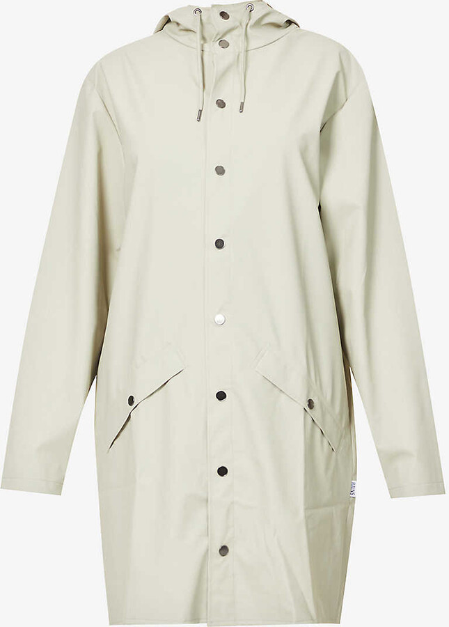 Rains Hooded longline shell raincoat - ShopStyle Coats