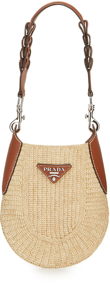 Prada Small Raffia Hobo Bag - ShopStyle
