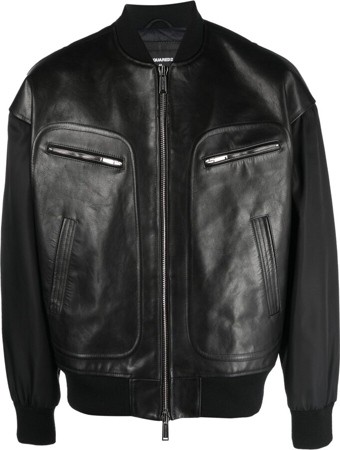 DSQUARED2 Logo-Patch Panelled Bomber Jacket - ShopStyle