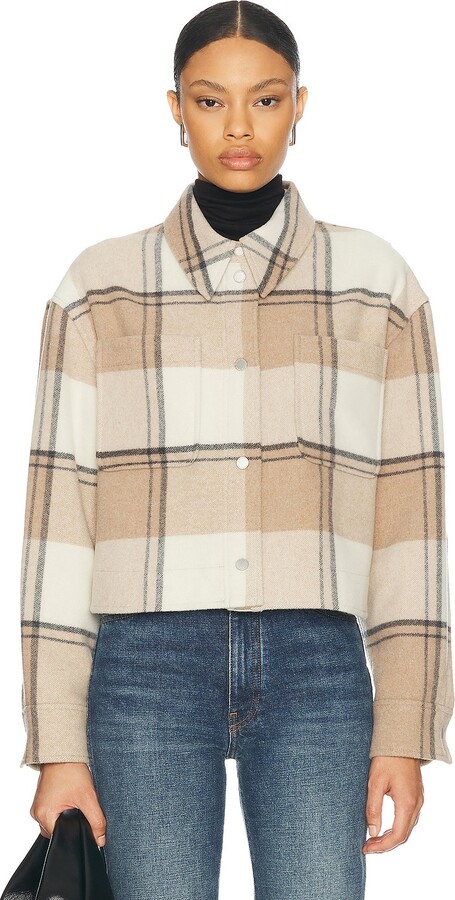 Canada Goose Almandine Cropped Plaid Shirt Jacket in Beige - ShopStyle