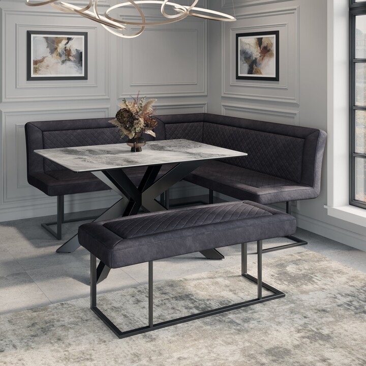 Indus Valley Apollo Dining Table Corner Bench Set Grey - ShopStyle