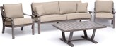 Agio Tara Aluminum Outdoor 4-Pc. Seating Set (1 Sofa, 2 Club Chairs & 1 ...