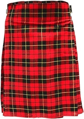 BRAW CLANS TARTANS Men's 5 Yard Tartan Kilt | Wallace Tartan | Waist ...