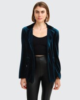 Belle & Bloom Eternity Oversized Velvet Blazer - Dark Teal - ShopStyle