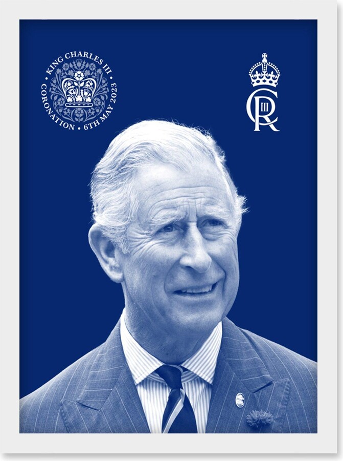 Artery8 King Charles III Coronation Royal Blue Portrait Picture with ...