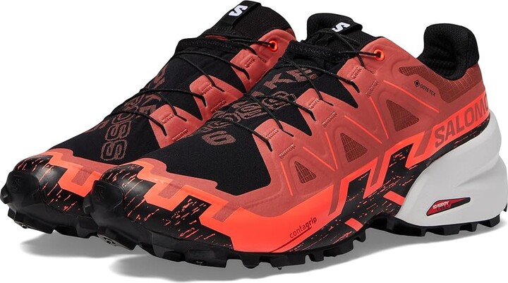 Salomon Spikecross 6 GTX(r) (Cow Hide/Black/Fiery Coral) Shoes - ShopStyle