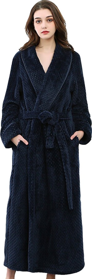 BELLOO Women's Winter Fluffy Dressing Gown Full Long Loungewear ...