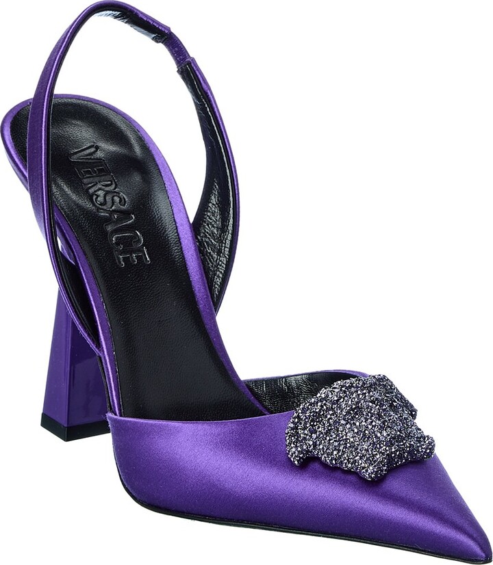Versace La Medusa Satin Slingback Pump - ShopStyle