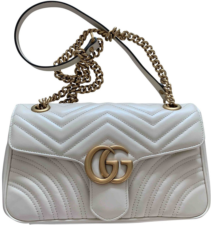 Gucci Marmont White Leather Handbags - ShopStyle Bags