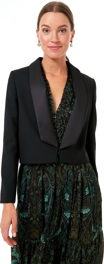 Rixo London Black Otto Cropped Tuxedo Jacket - ShopStyle