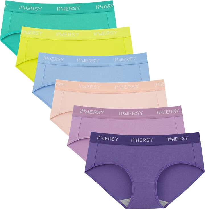 INNERSY Ladies Pants Cotton Underwear Colourful Midi Briefs Sport Women ...