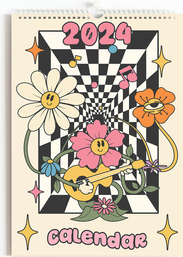 Sofe Store A4 Groovy Illustration Calendar 2024 - ShopStyle Home Office ...