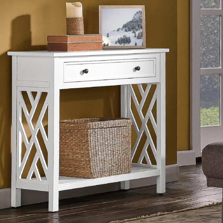 Porch & Den Altadena 32-inch Wood Console Table with Drawer and Shelf ...