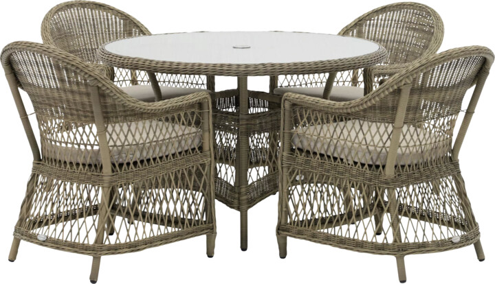 Bramblecrest RHS Rosemoor 4-Seater Round Garden Dining Table & Chairs ...