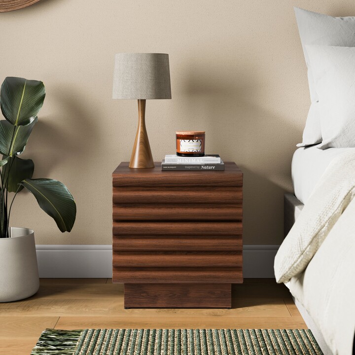 Dunelm Dax 2 Drawer Bedside Table Brown - ShopStyle Chests
