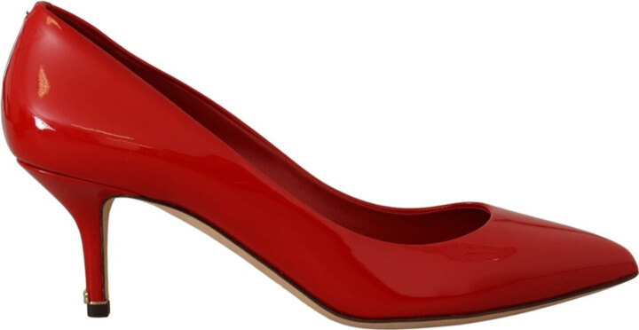 Dolce & Gabbana Red Kitten Heels Pumps Patent Leather Women's Shoes ...