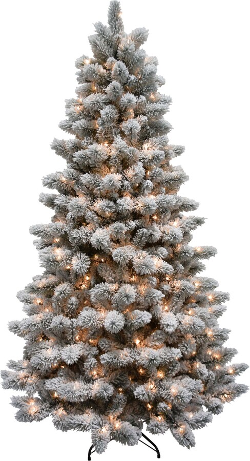 Dunelm 6ft Snowy Smithfield Pine Pre-lit Christmas Tree Green - ShopStyle