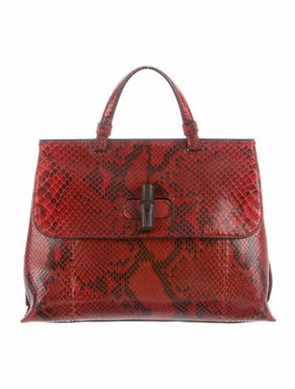 Gucci Python Daily Top Handle Bag Red - ShopStyle