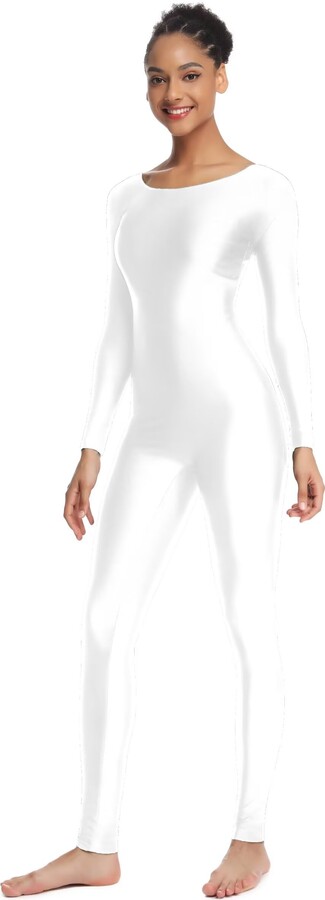 OVIGILY Women's Long Sleeve Unitard Dance Costume Spandex Full Body ...
