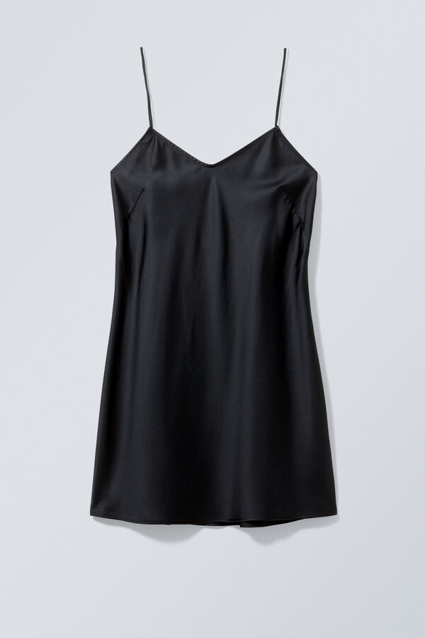 Weekday Yui Mini Slip Dress - Black - ShopStyle