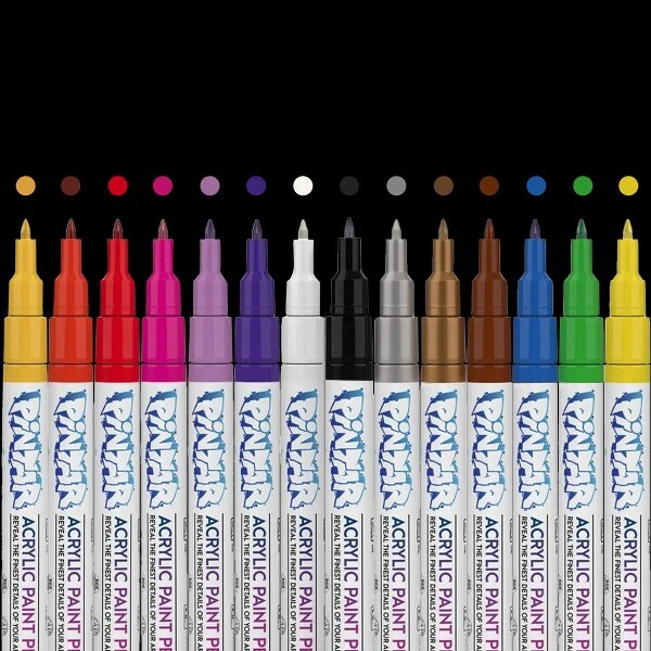 Pintar Art Supply PINTAR Premium Acrylic Paint Pens - Fine Tip Pens For ...
