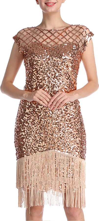 Generic 1920s Flapper Dress Gatsby Fringed Dress Flapper Short Dress ...