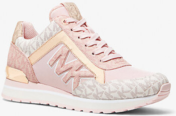 Michael Kors Maddy Two-Tone Logo and Mesh Trainer - ShopStyle Low Top ...