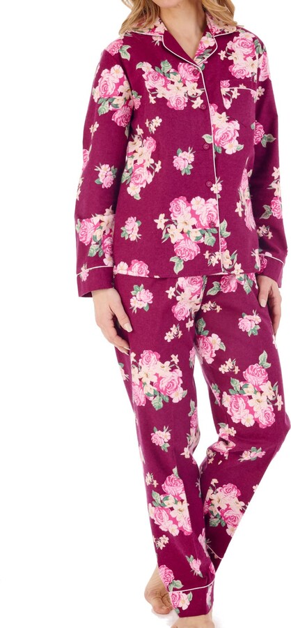 Slenderella Rose Garden Tailored Flannel Pyjamas (16/18 - ShopStyle ...