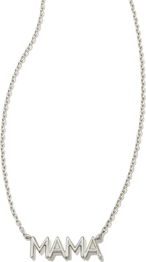 Kendra Scott Mama Sterling Silver Sparkle Pendant Necklace in White ...