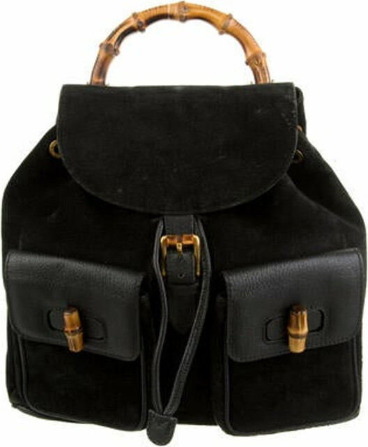 Gucci Suede Bamboo Rucksack Backpack - ShopStyle