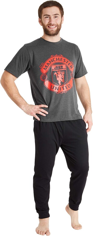 Manchester United F.C. Mens Pyjamas Set Cotton Mens Pjs - ShopStyle