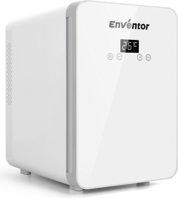 Enventor 10L Portable Mini Fridge for Skincare, Food, Office, Bedroom, and Travel - White ...
