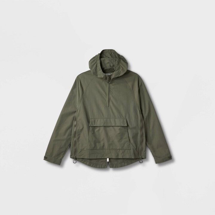 Men's Adaptive Ripstop Raincoat - Goodfellow & Co™ Olive Green S ...