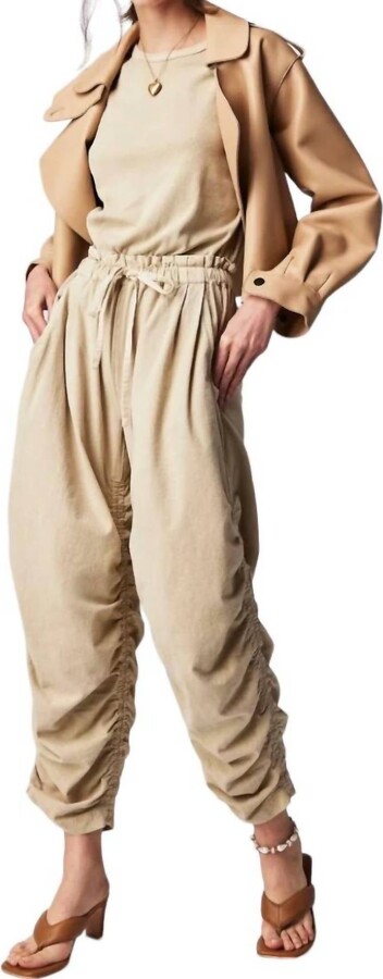 Free People Mixed Media Jumpsuit In Sand Jam - ShopStyle