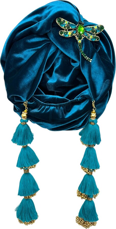 Julia Clancey Women's Blue Classic Madam Teal Dragon Fly Dorado Turban ...