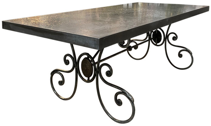 Trilogy Furniture Refectory Wrought Iron Outdoor Dining Table with GRC ...