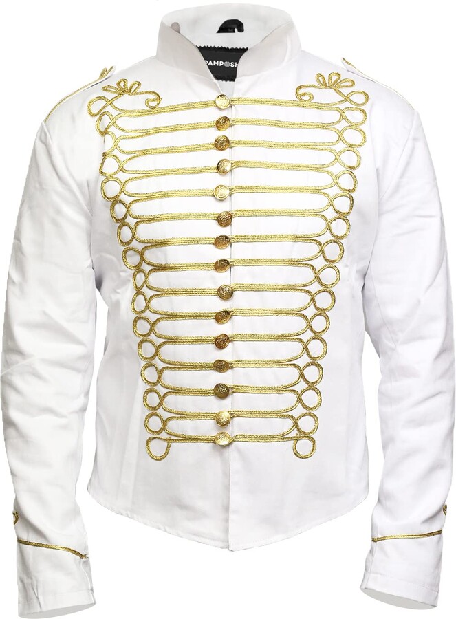 Pamposh Steampunk Hussar Napoleon Military Drummer Parade Jacket (XXL ...
