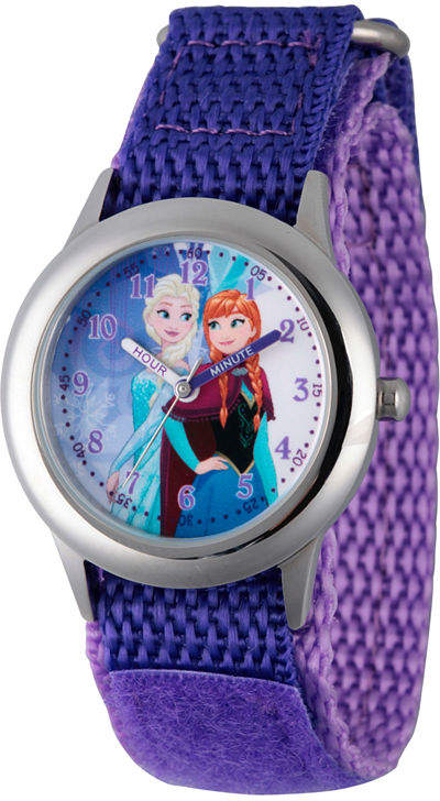 Disney Princess Disney Anna And Elsa Frozen Girls Purple Strap Watch ...