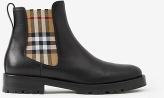 Burberry Peep-Toe Nubuck Python Ankle Boots - ShopStyle